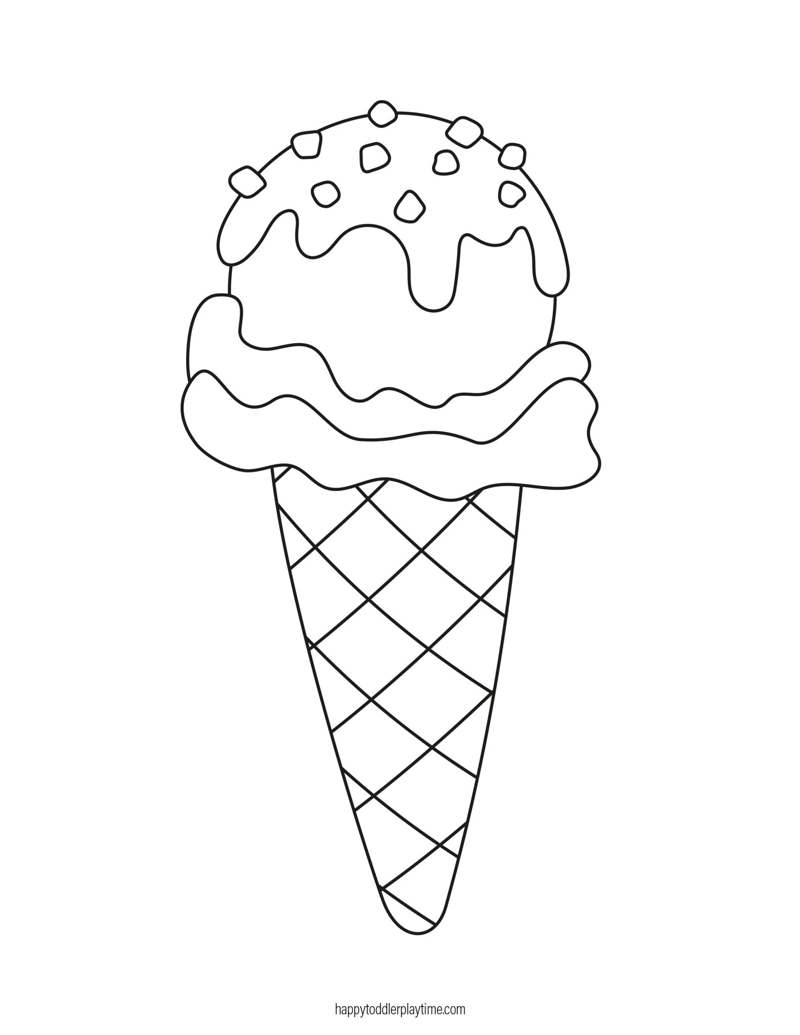 Ice Cream Colouring Pages for Kids - Happy Toddler Playtime