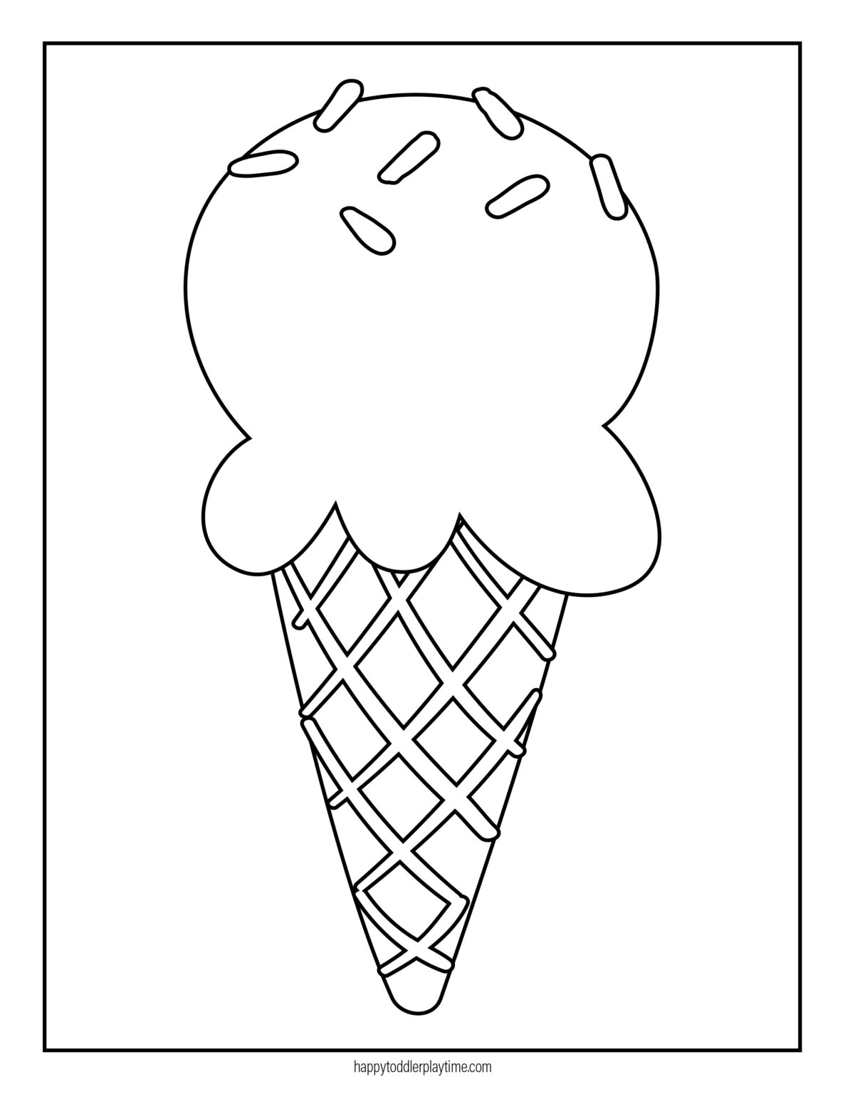 Ice Cream Colouring Pages for Kids - Happy Toddler Playtime