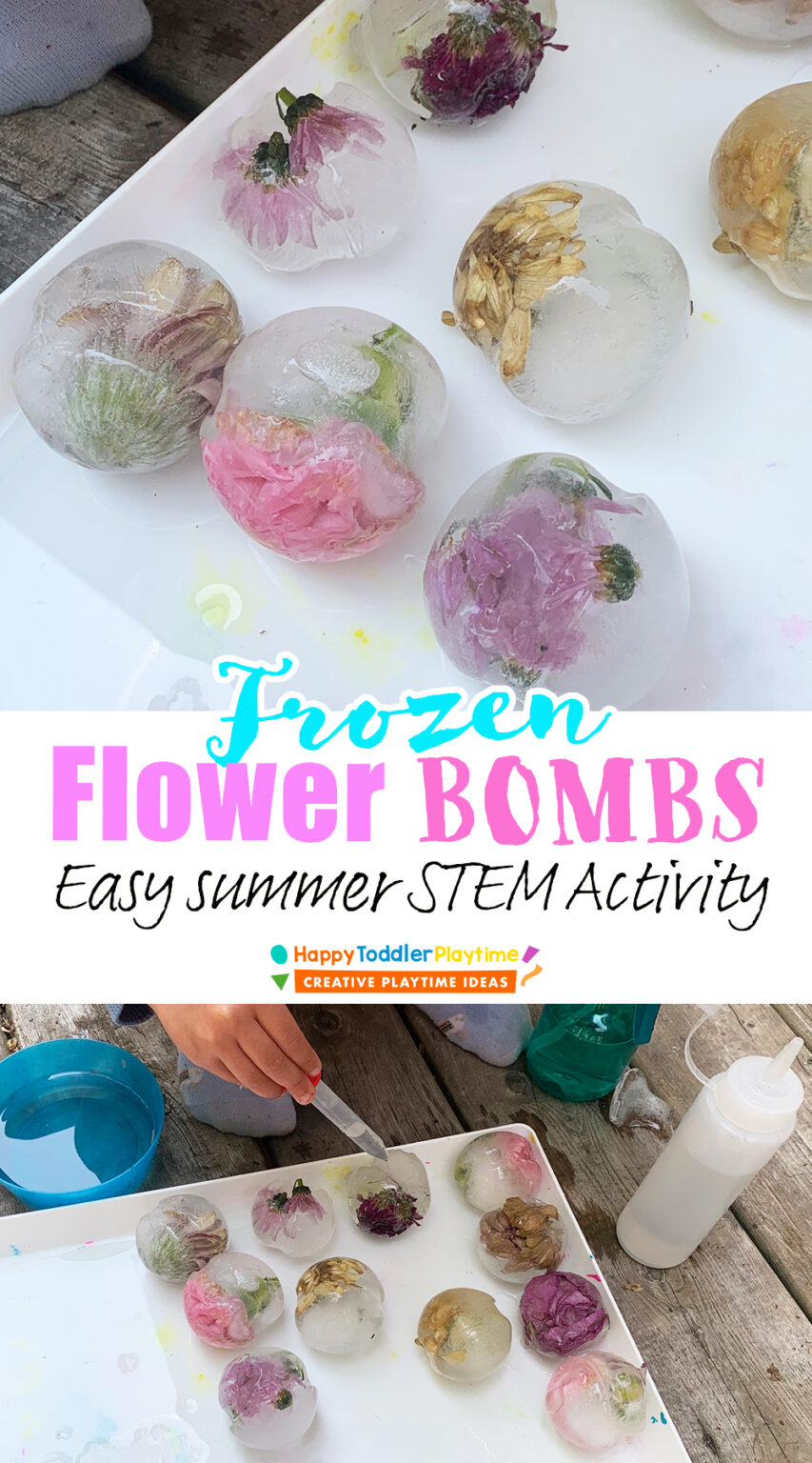 Frozen Flower Bombs: Easy STEM Activity - Happy Toddler Playtime