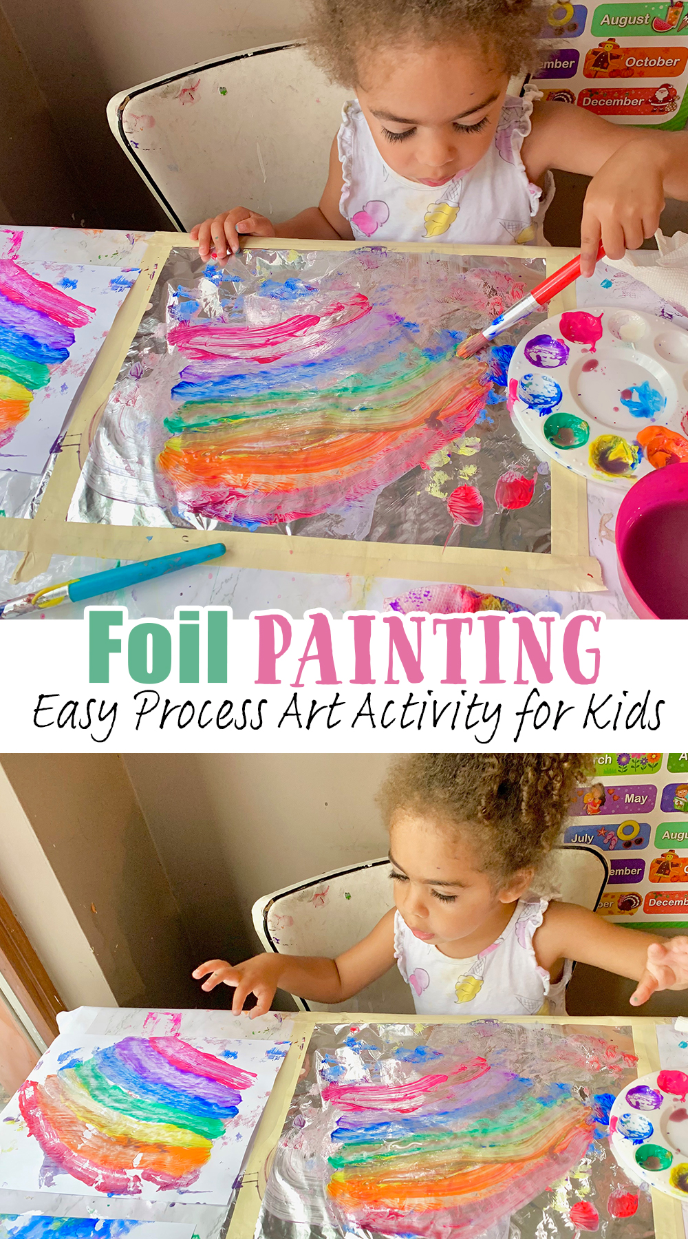 Foil Painting – Easy Process Art Activity for Kids - Happy Toddler Playtime