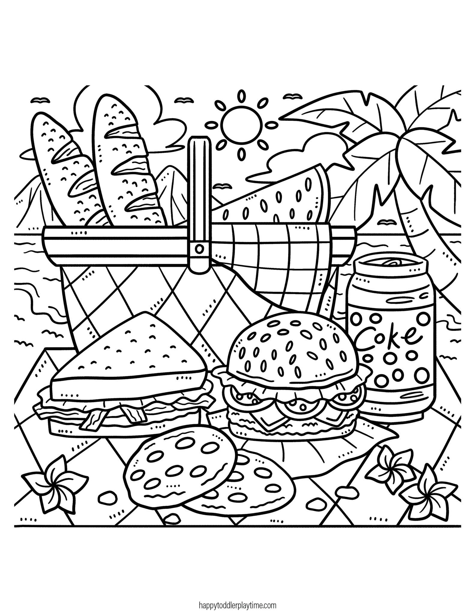 Free Printable Summer Colouring Pages for Kids - Happy Toddler Playtime