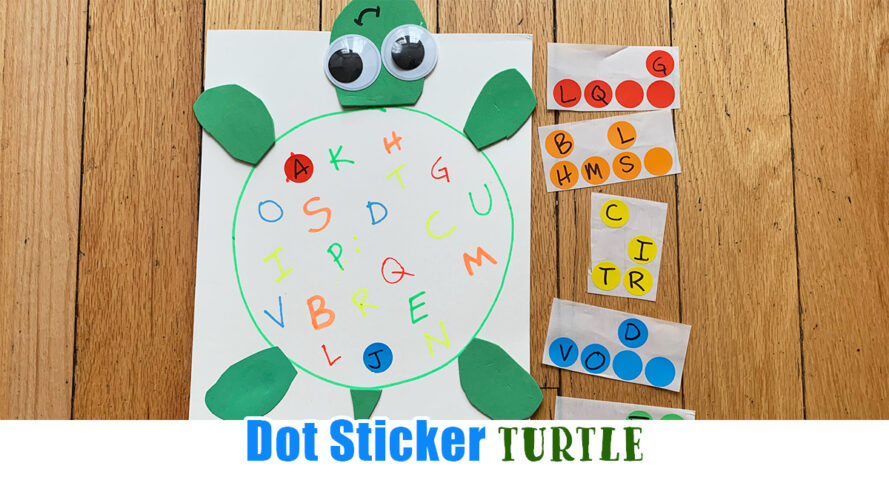 Dot Sticker Turtle: Easy Letter Matching Activity - Happy Toddler Playtime