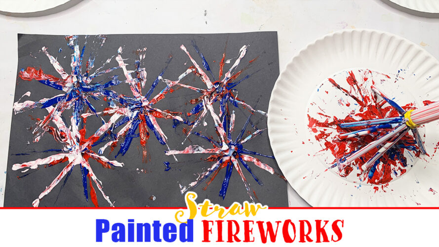 Straw Painted Fireworks for Kids - Happy Toddler Playtime