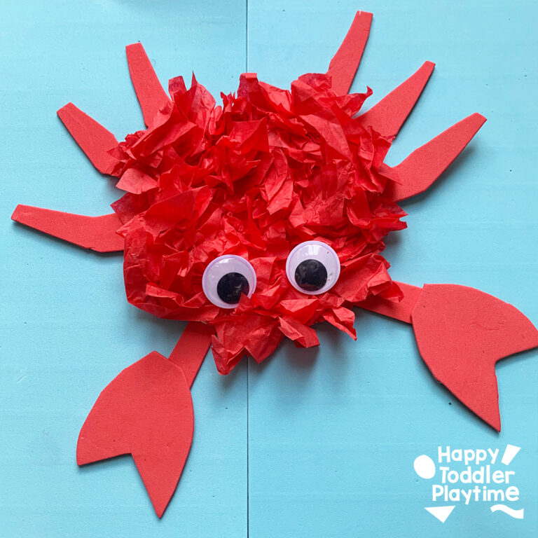 Tissue Paper Crab Craft - Happy Toddler Playtime