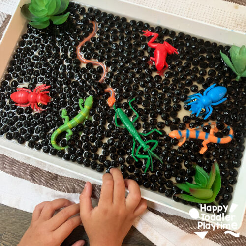 Bug Sensory Bin with Taste-Safe Water Beads - Happy Toddler Playtime