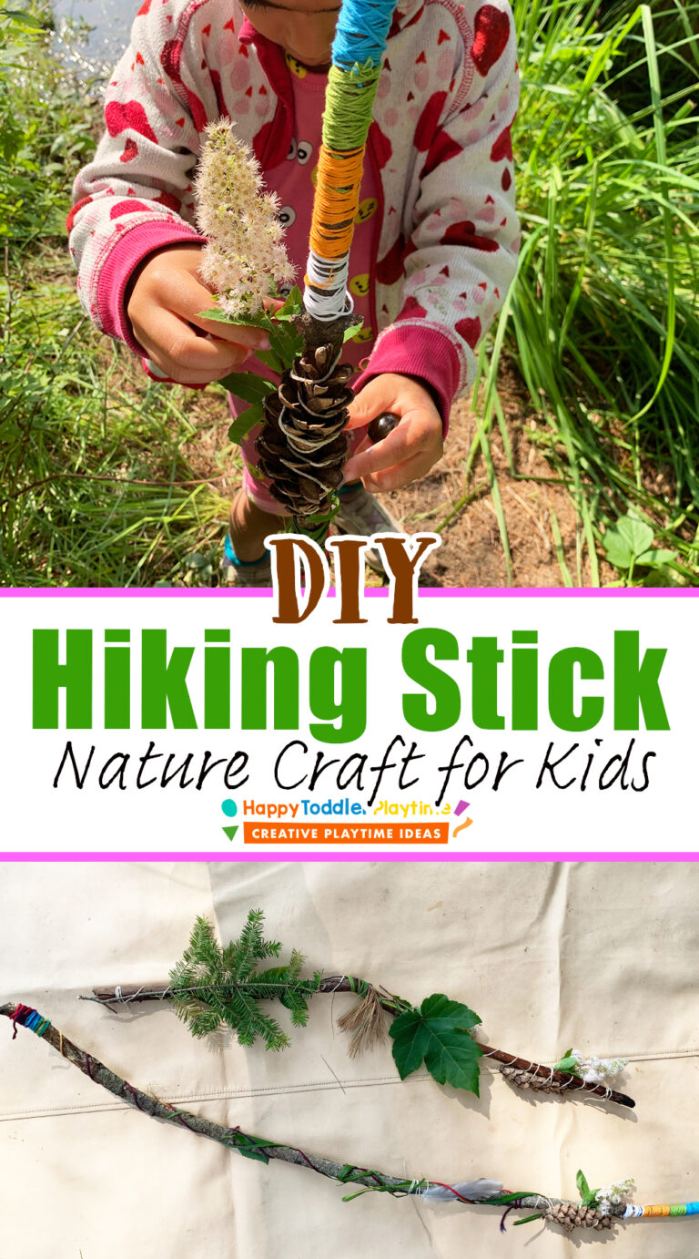 DIY Hiking Stick Craft for Adventurous Kids - Happy Toddler Playtime