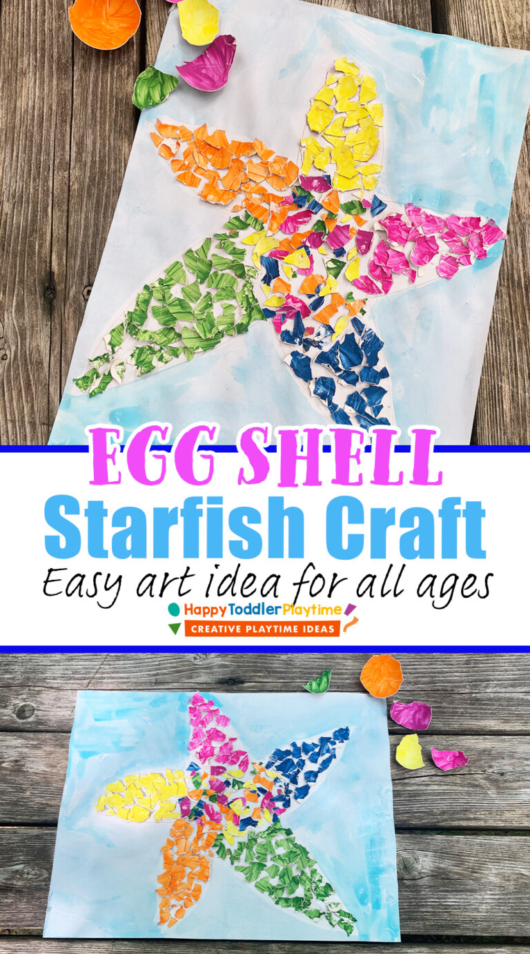Painted Eggshell Starfish Craft - Happy Toddler Playtime