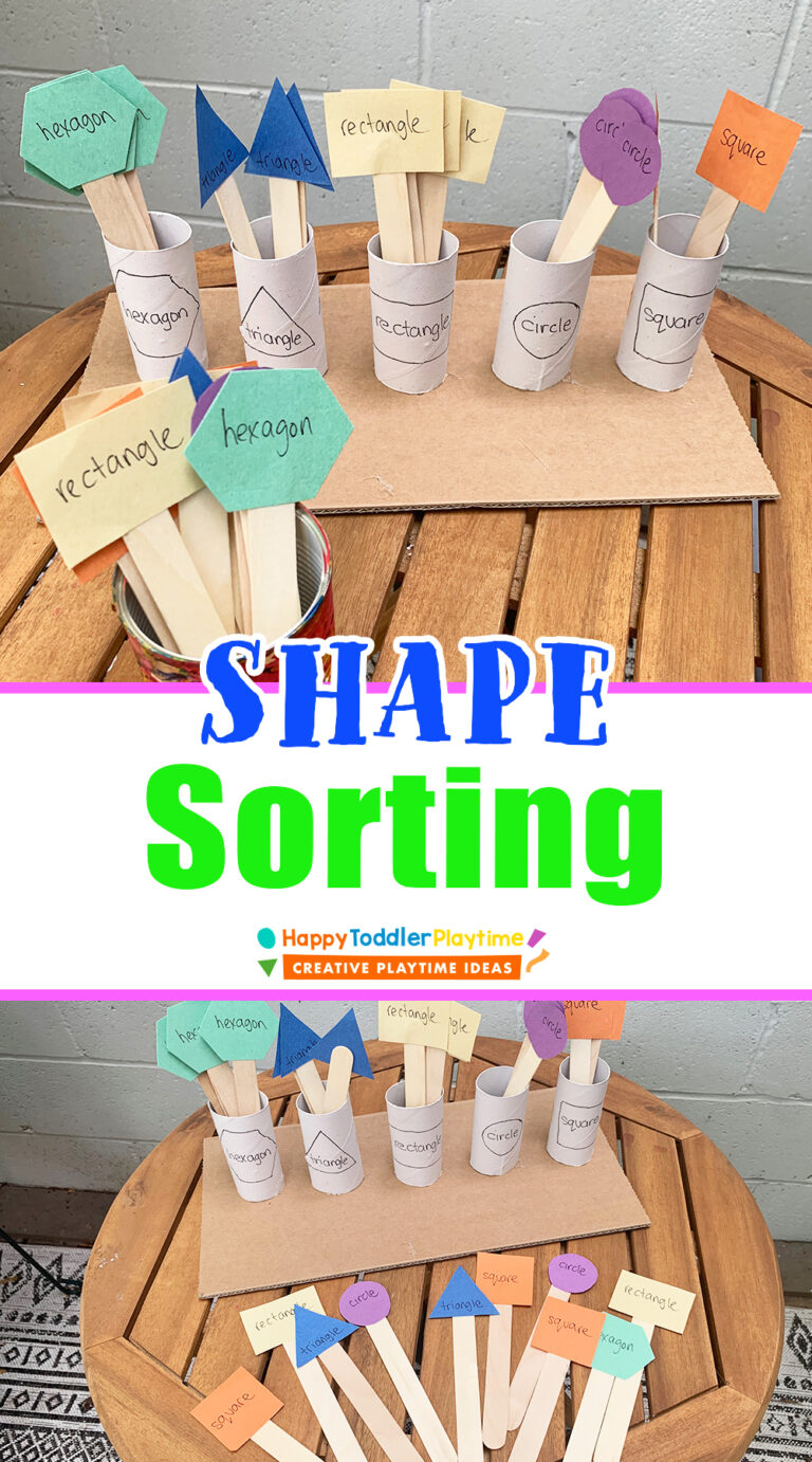 Shape Sorting Activity for Preschoolers - Happy Toddler Playtime