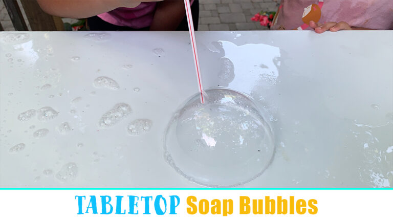 Tabletop Bubbles: A Super Easy & Fun Way to Blow Bubbles - Happy Toddler Playtime