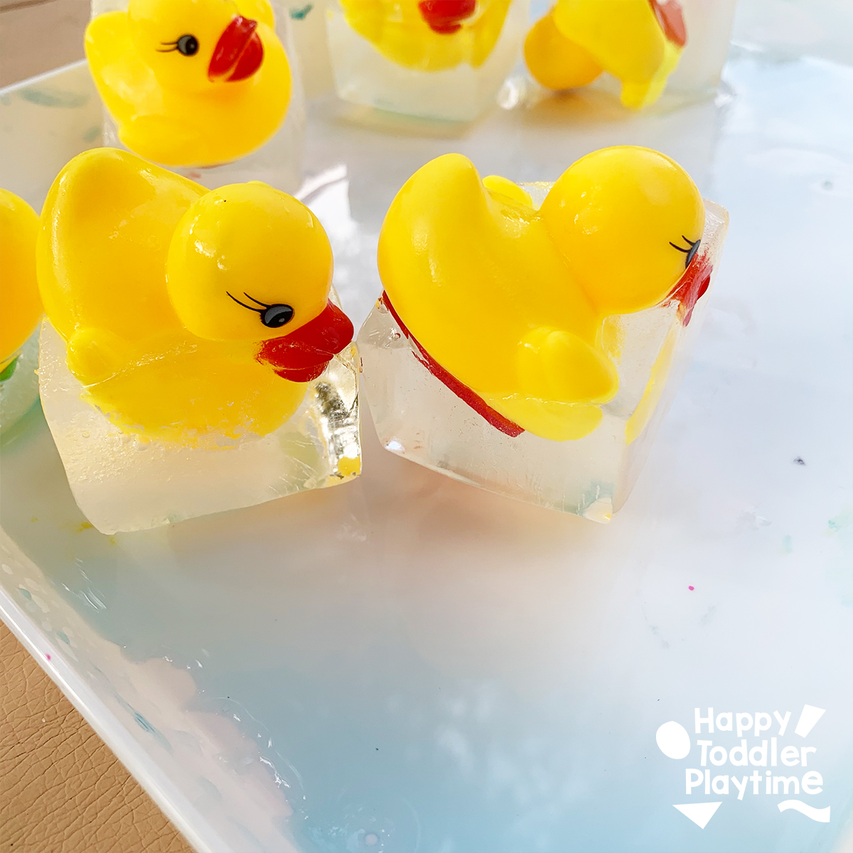 Ice Rubber Ducks: A Fun Summer Sensory Activity - Happy Toddler Playtime