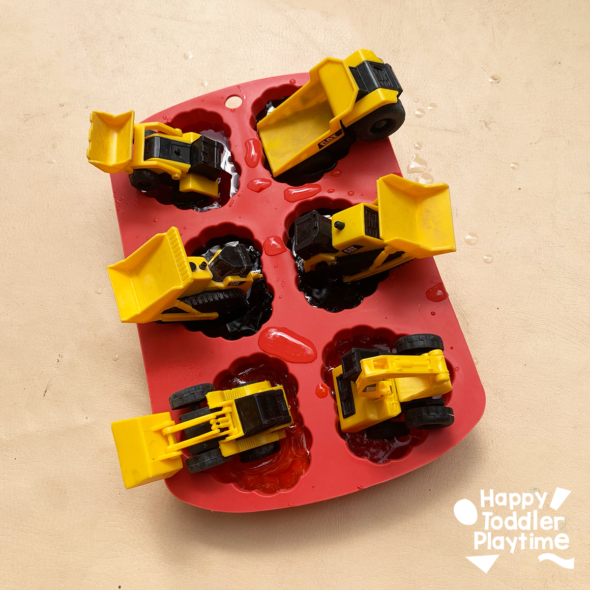 Construction Site Ice Painting - Happy Toddler Playtime