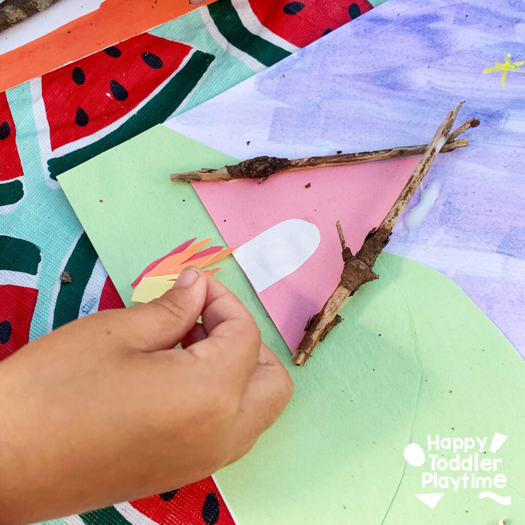 Tents By The Campfire: Easy Camping Craft For Kids - Happy Toddler Playtime