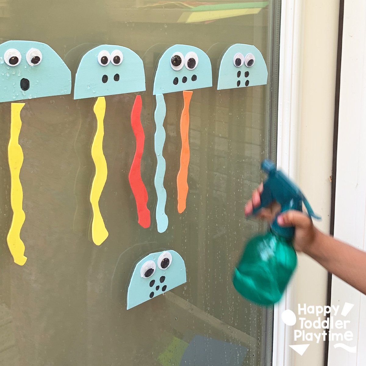 Jellyfish Counting: Window Foam Activity - Happy Toddler Playtime