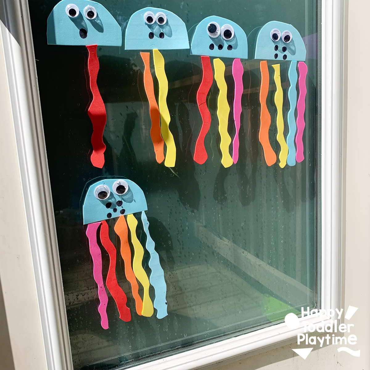 Jellyfish Counting: Window Foam Activity - Happy Toddler Playtime