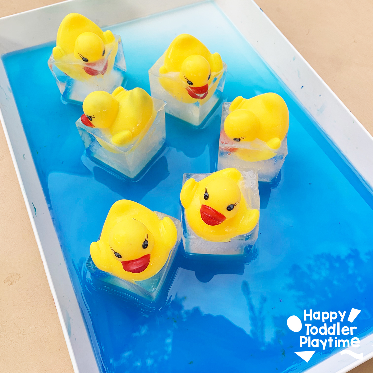 Ice Rubber Ducks: A Fun Summer Sensory Activity - Happy Toddler Playtime