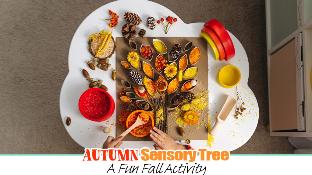 Fall Sensory Tree: A Fun Scoop and Pour Activity - Happy Toddler Playtime