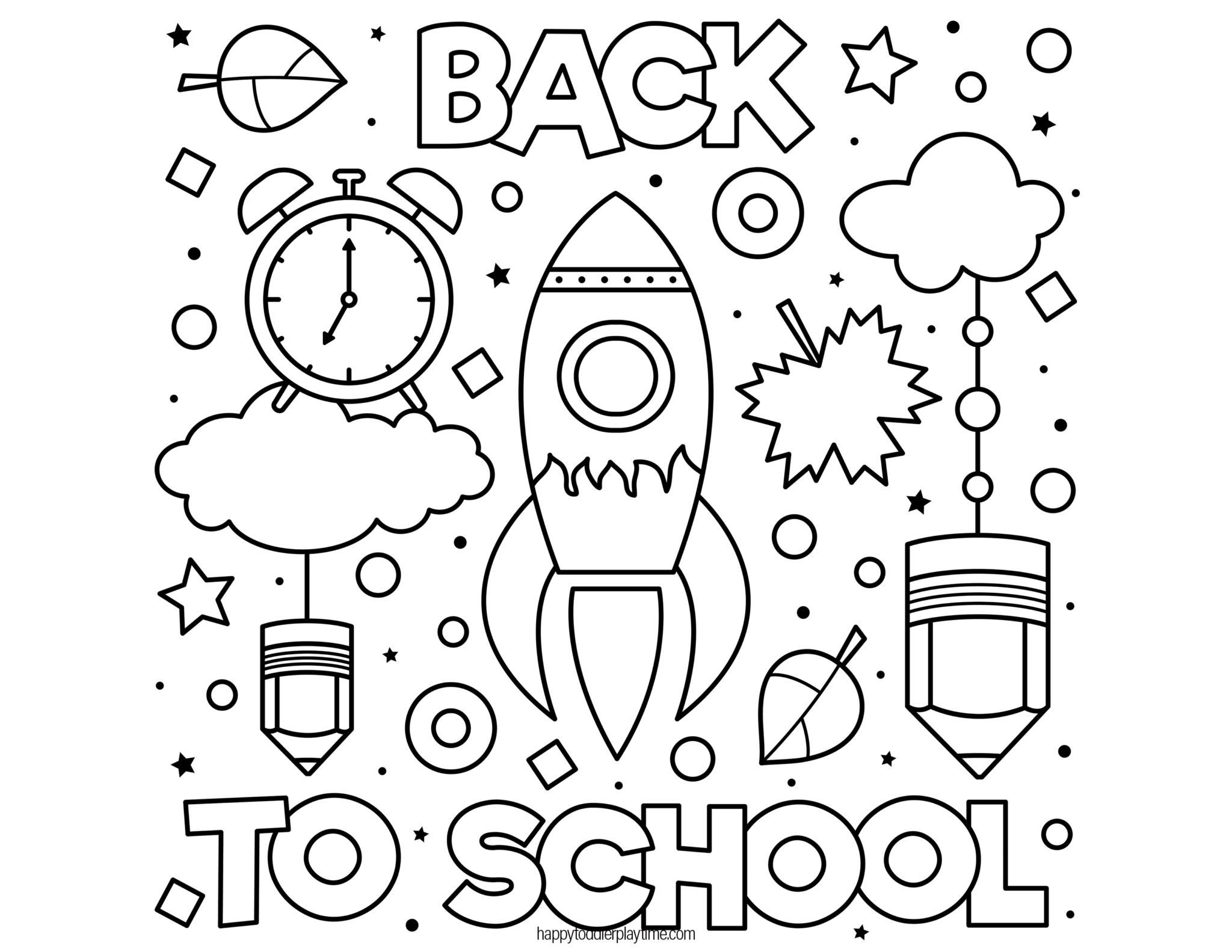 Back-To-School Coloring Pages - Happy Toddler Playtime