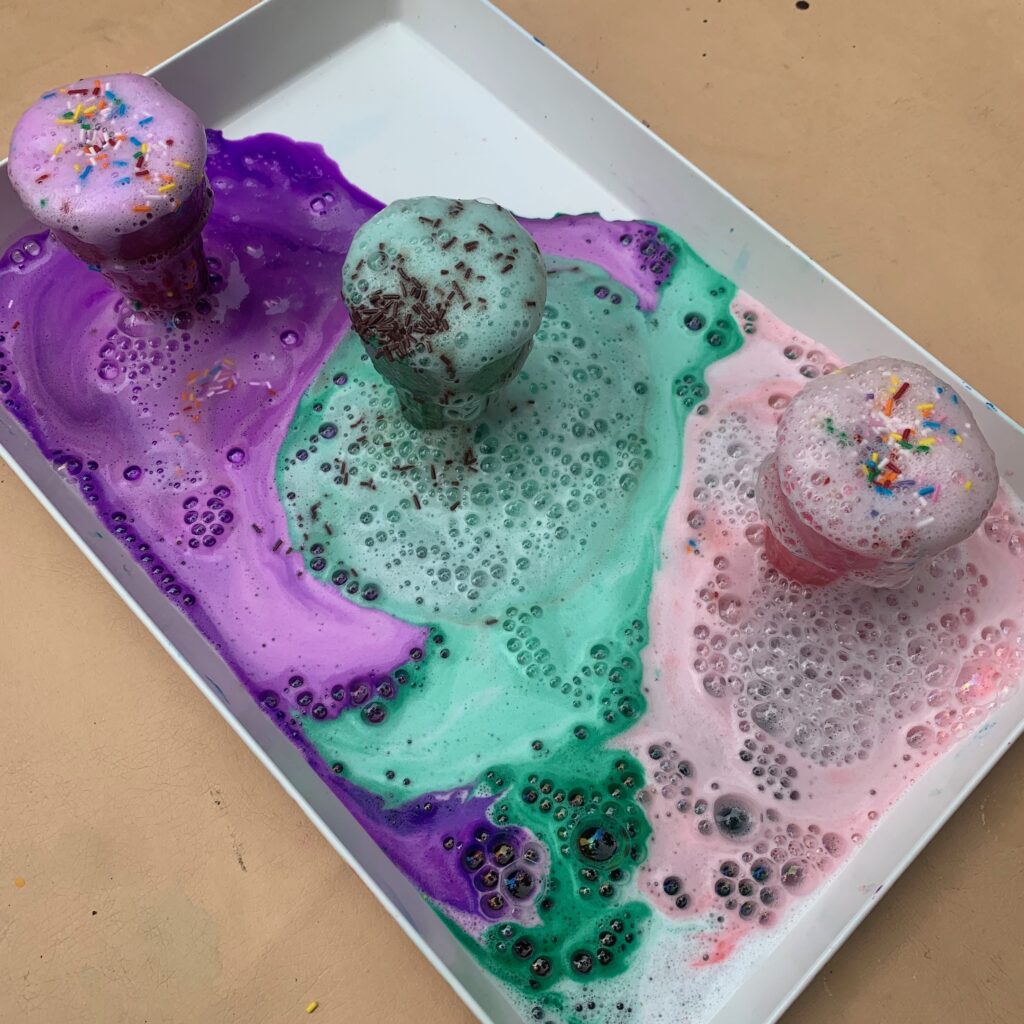 Ice Cream Cone Volcanoes: Easy STEM Activity - Happy Toddler Playtime