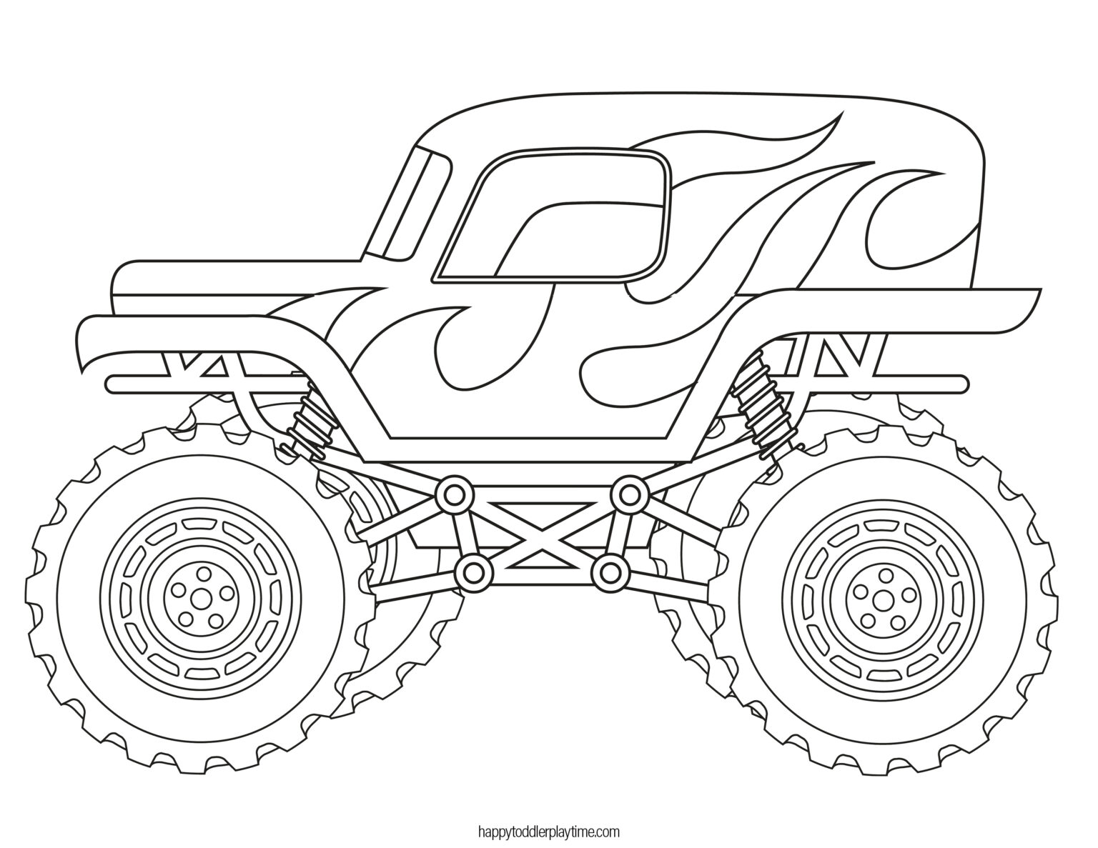 Free Monster Truck Coloring Pages for Kids - Happy Toddler Playtime