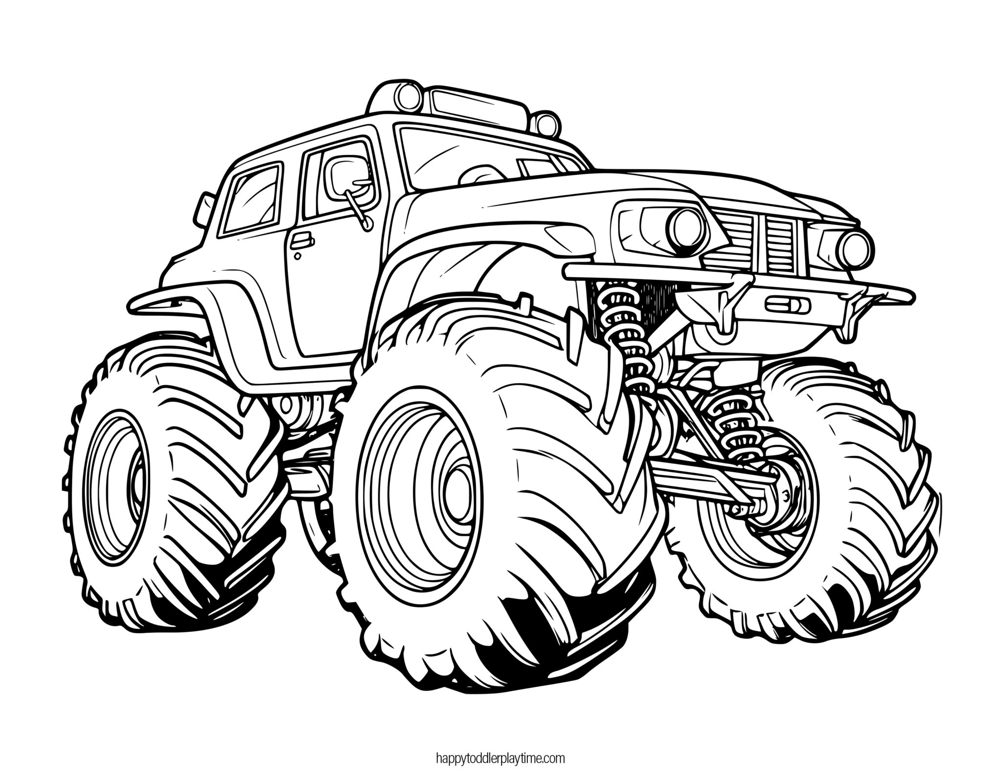 Free Monster Truck Coloring Pages for Kids - Happy Toddler Playtime