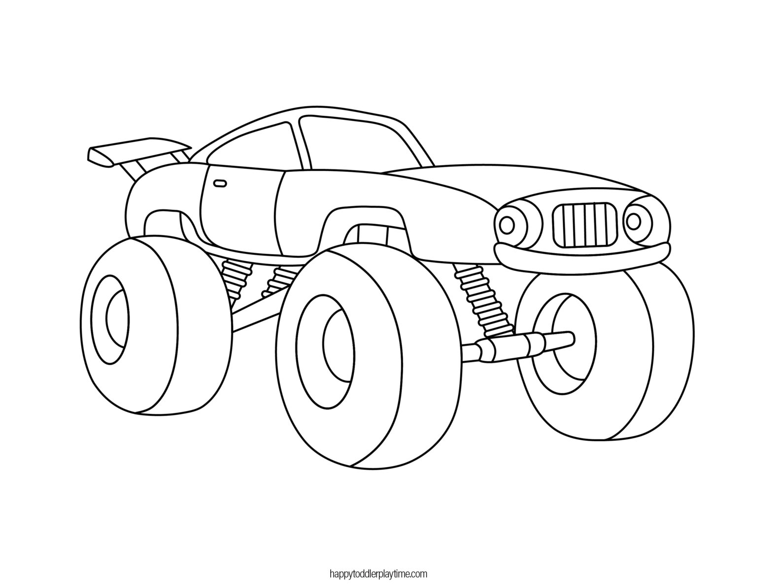 Free Monster Truck Coloring Pages for Kids - Happy Toddler Playtime