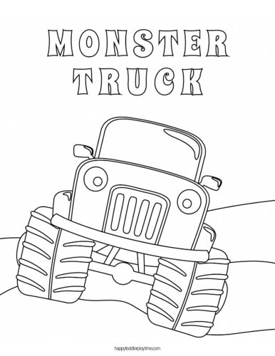 Free Monster Truck Coloring Pages for Kids - Happy Toddler Playtime