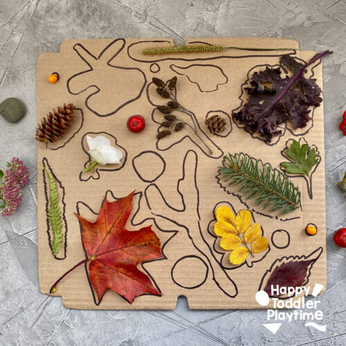 Cardboard Fall Nature Puzzle For Toddlers & Preschoolers - Happy ...