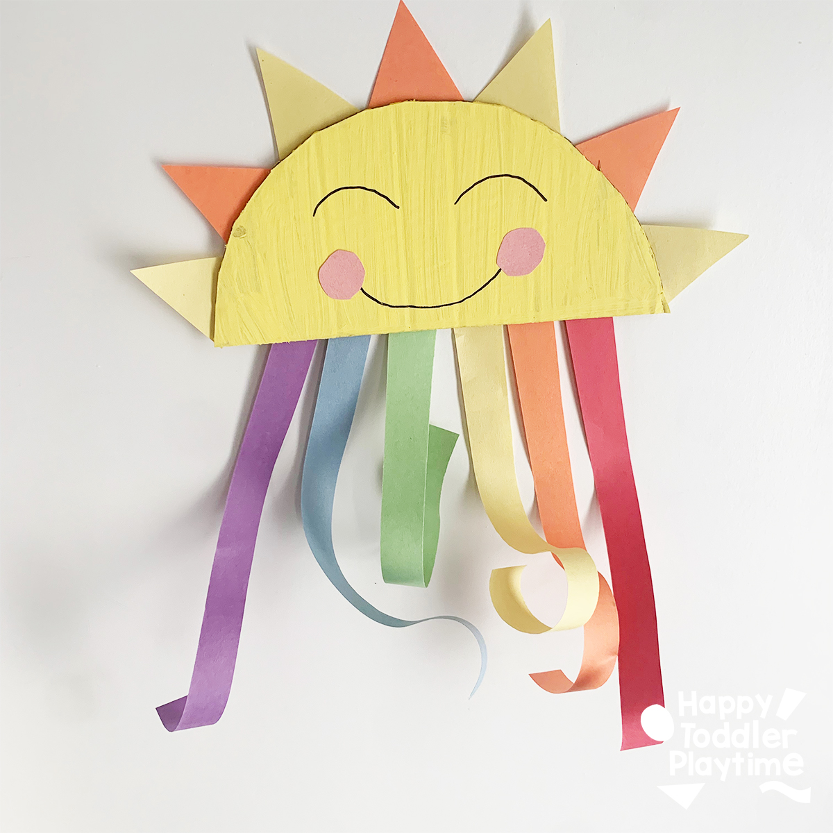 Cardboard Rainbow Sunshine Craft - Happy Toddler Playtime