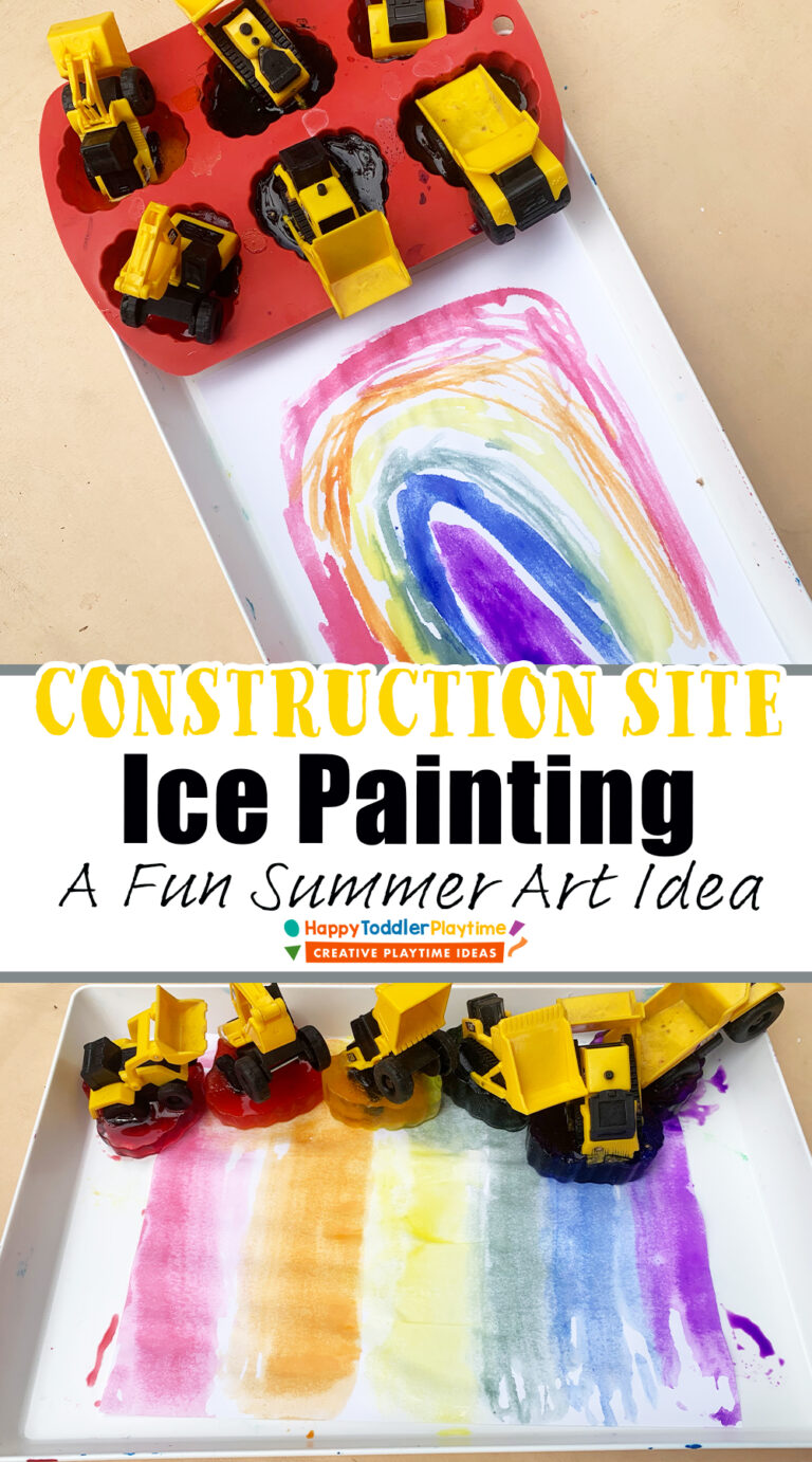 Construction Site Ice Painting - Happy Toddler Playtime