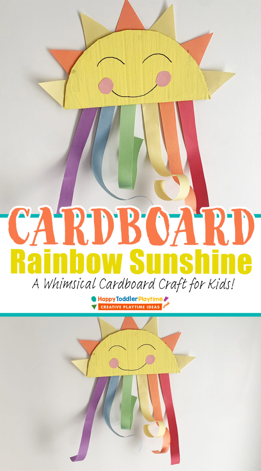 Cardboard Rainbow Sunshine Craft - Happy Toddler Playtime