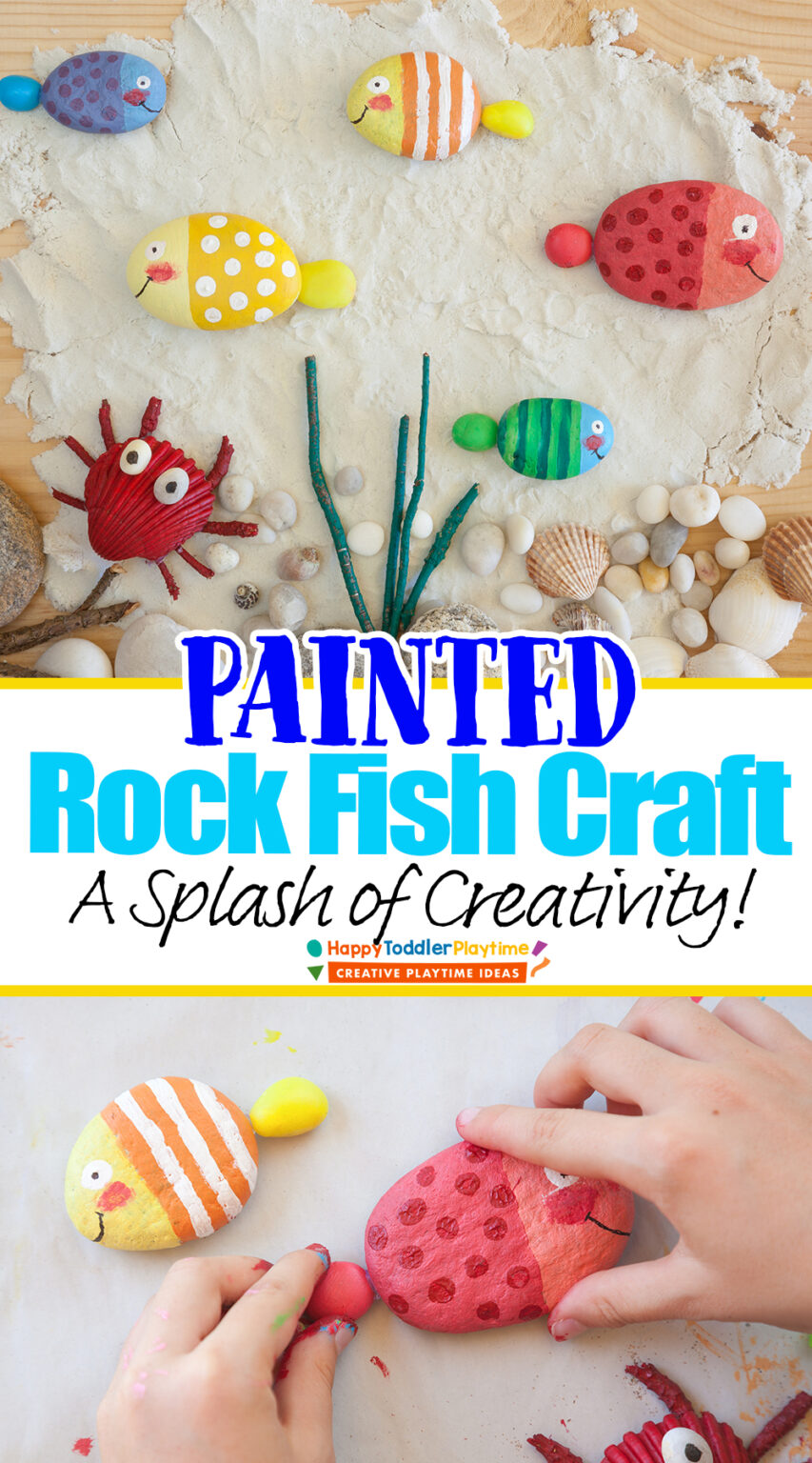 Painted Rock Fish Craft for Kids - Happy Toddler Playtime