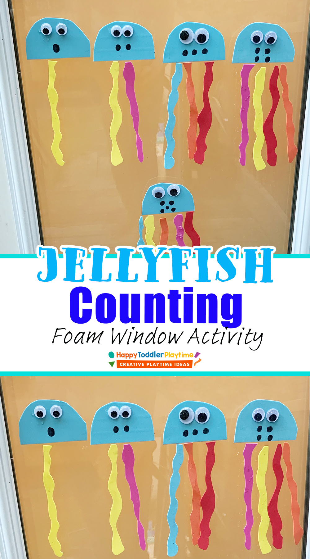 Jellyfish Counting: Window Foam Activity - Happy Toddler Playtime