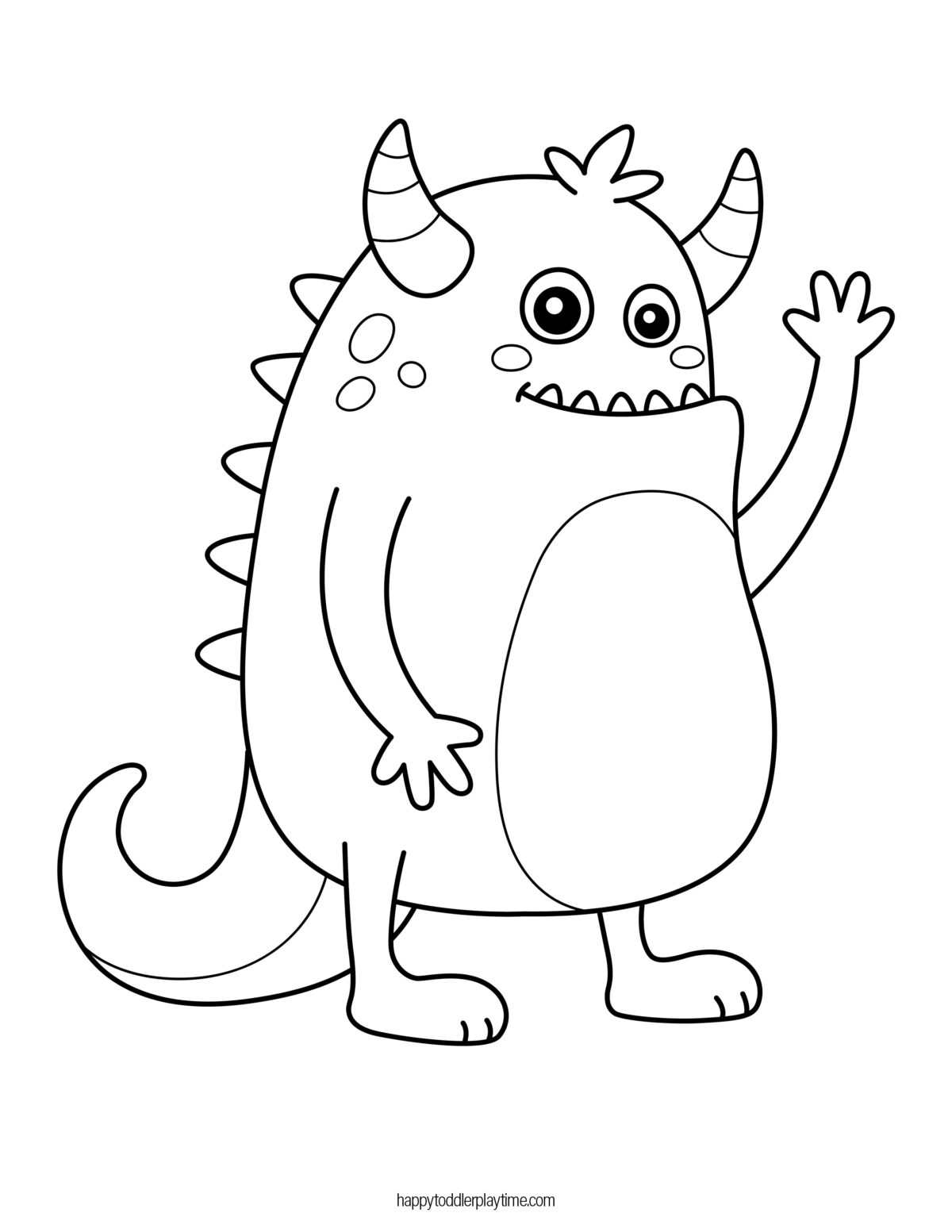 Monster Coloring Pages for Kids - Happy Toddler Playtime