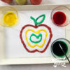 Salt Painted Apple Craft - Happy Toddler Playtime
