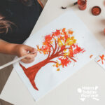 Straw Painted Fall Tree Craft - Happy Toddler Playtime