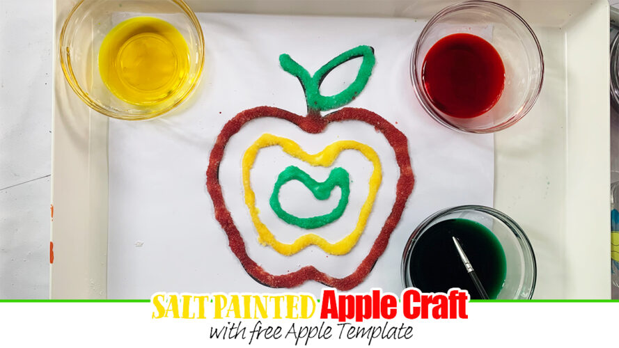 Salt Painted Apple Craft - Happy Toddler Playtime