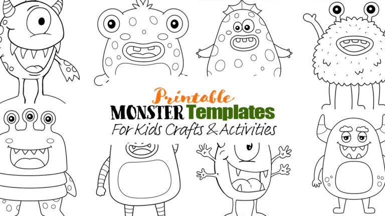 Printable Monster Templates for Kids' Activities and Crafts - Happy ...