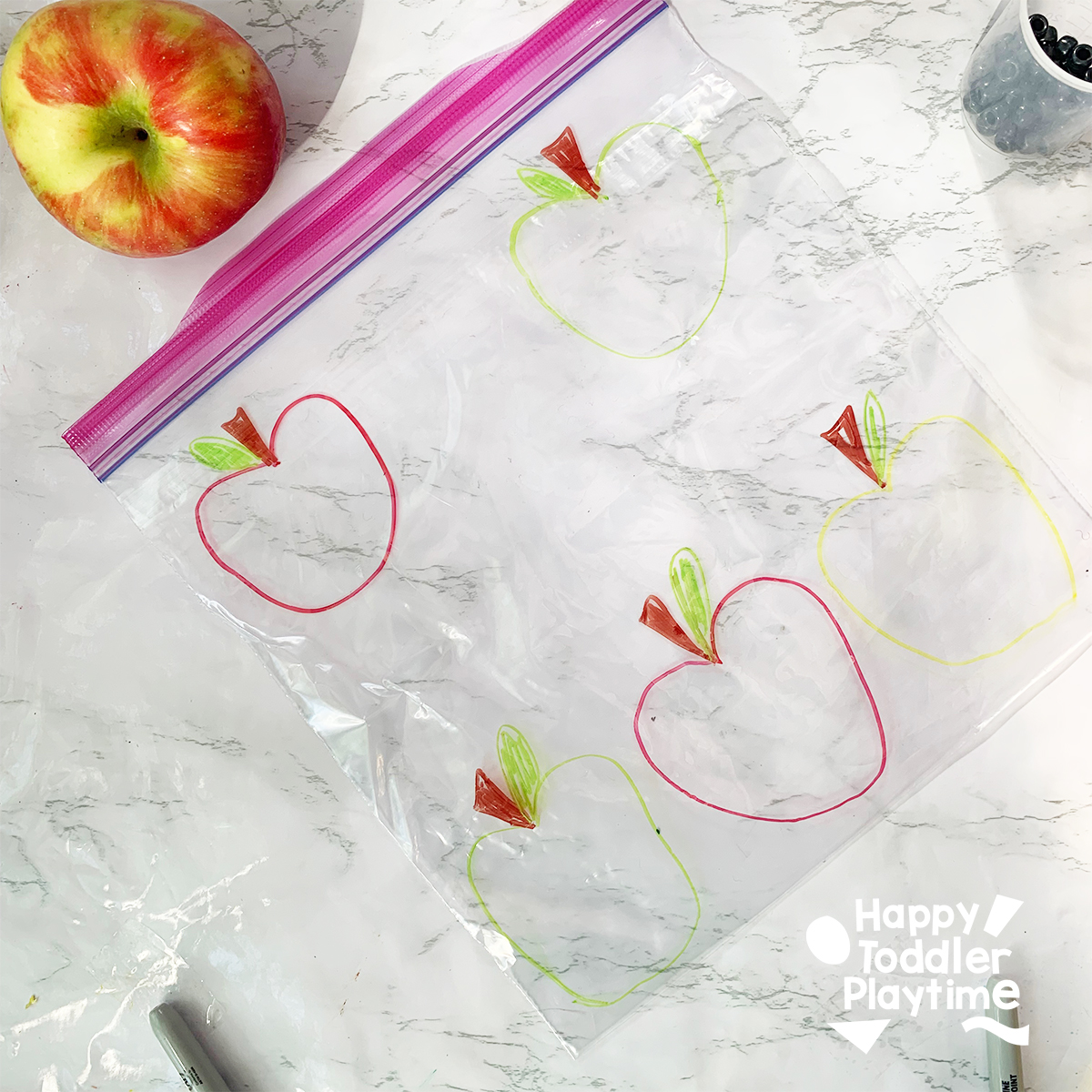 Apple Seed Sensory Bag: Easy Counting Activity - Happy Toddler Playtime