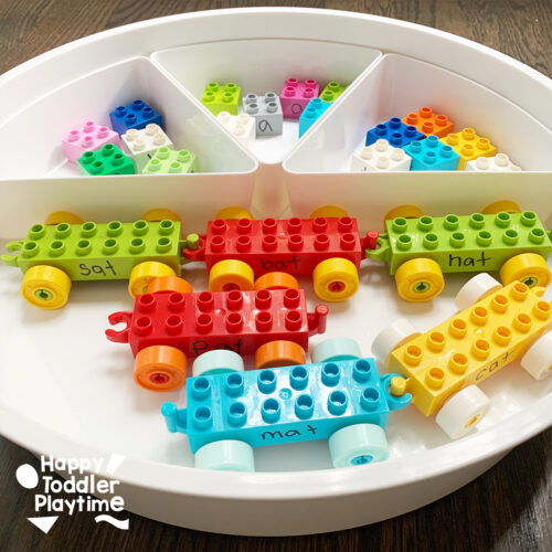 LEGO CVC Word Activity for Kindergarten - Happy Toddler Playtime