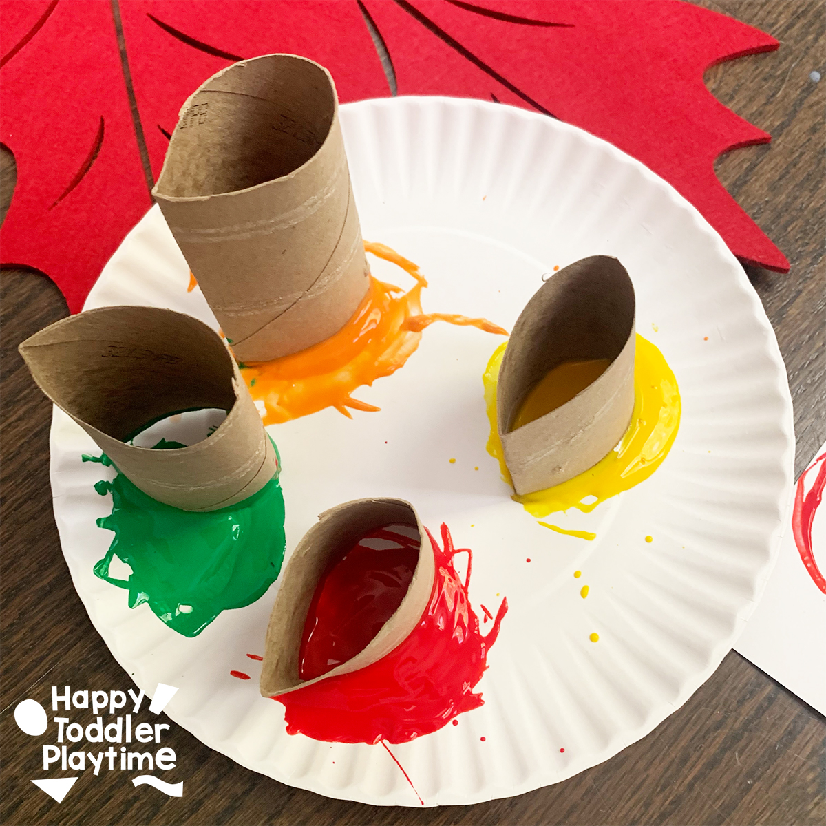 Letter L Leaf Stamping for Kids - Happy Toddler Playtime