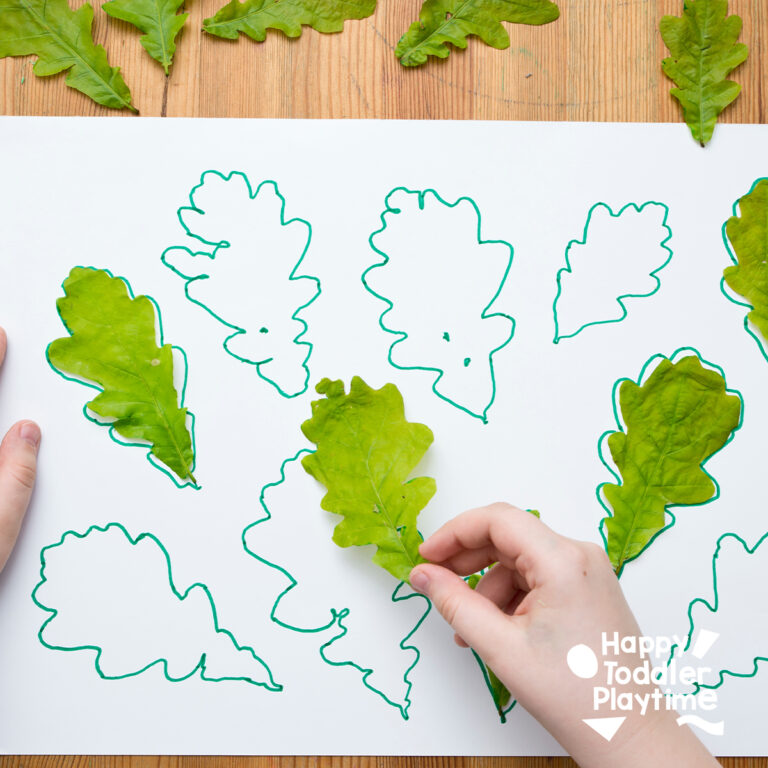 Leaf Matching Activity for Preschoolers - Happy Toddler Playtime