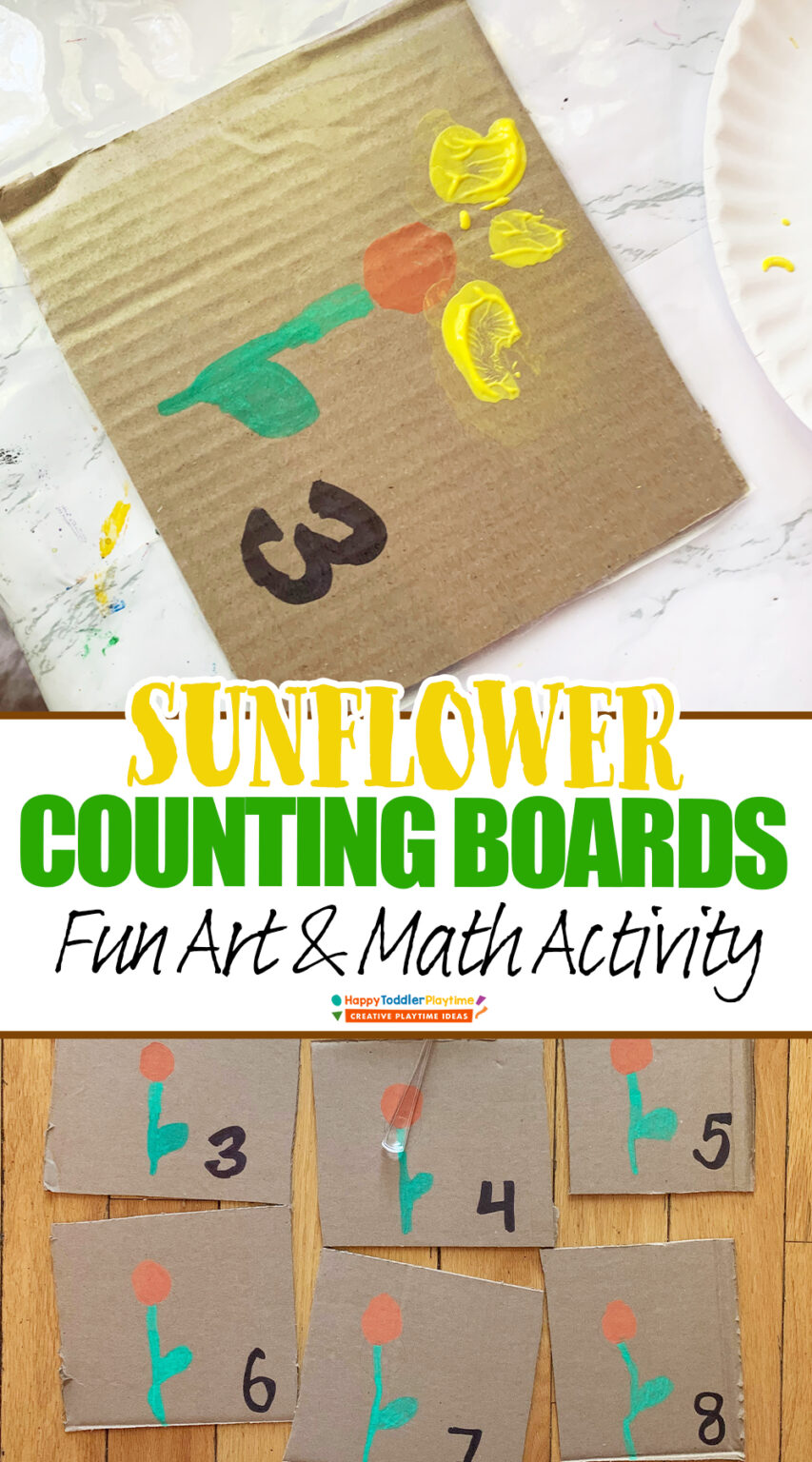 Sunflower Counting Boards for Preschoolers - Happy Toddler Playtime