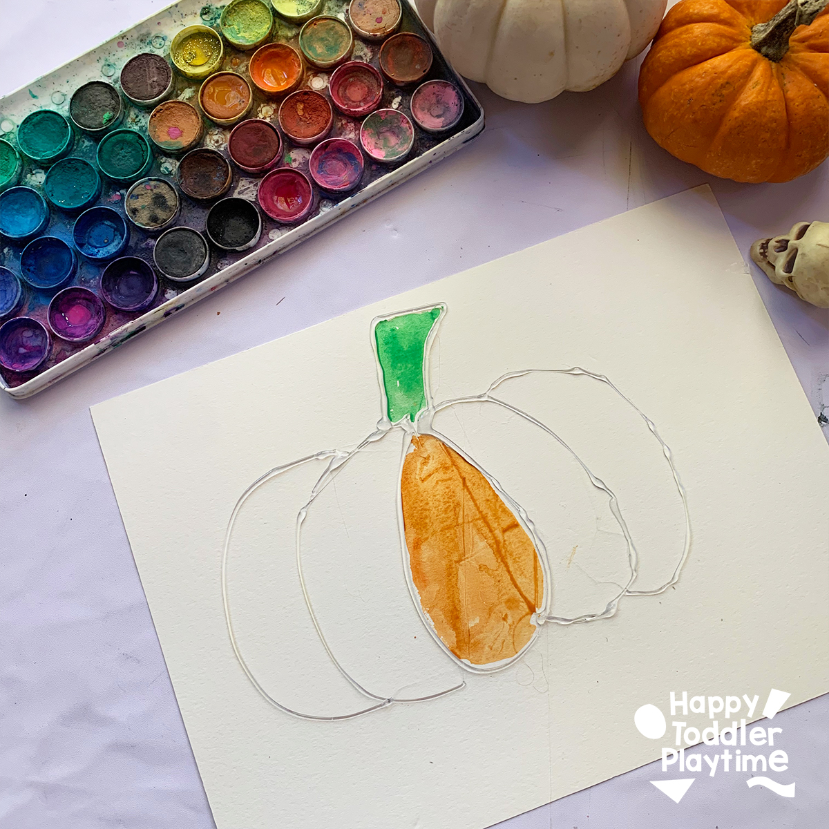 Hot Glue Gun Pumpkin Craft - Happy Toddler Playtime