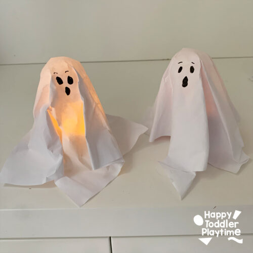 Easy Paper Ghost Craft - Happy Toddler Playtime