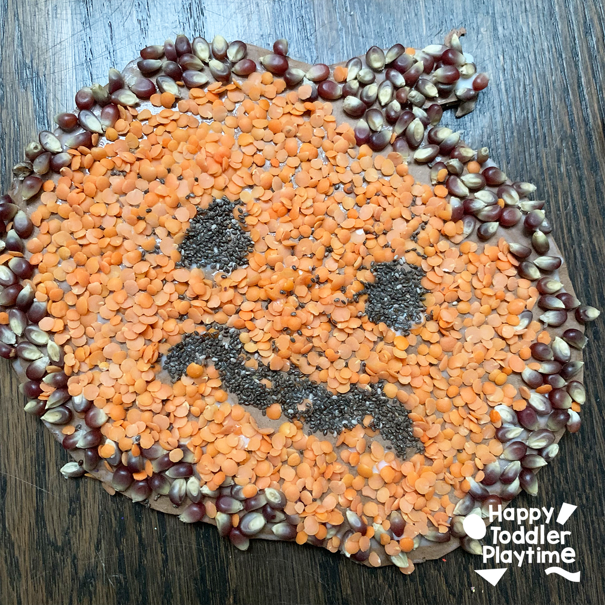 Bean Mosaic Fall Crafts - Happy Toddler Playtime