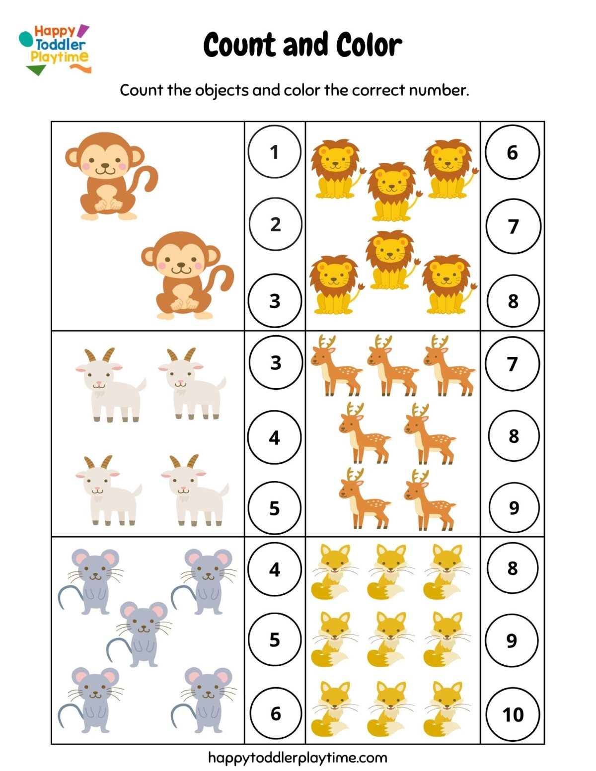 Free Printable Kindergarten Counting Worksheets - Happy Toddler Playtime