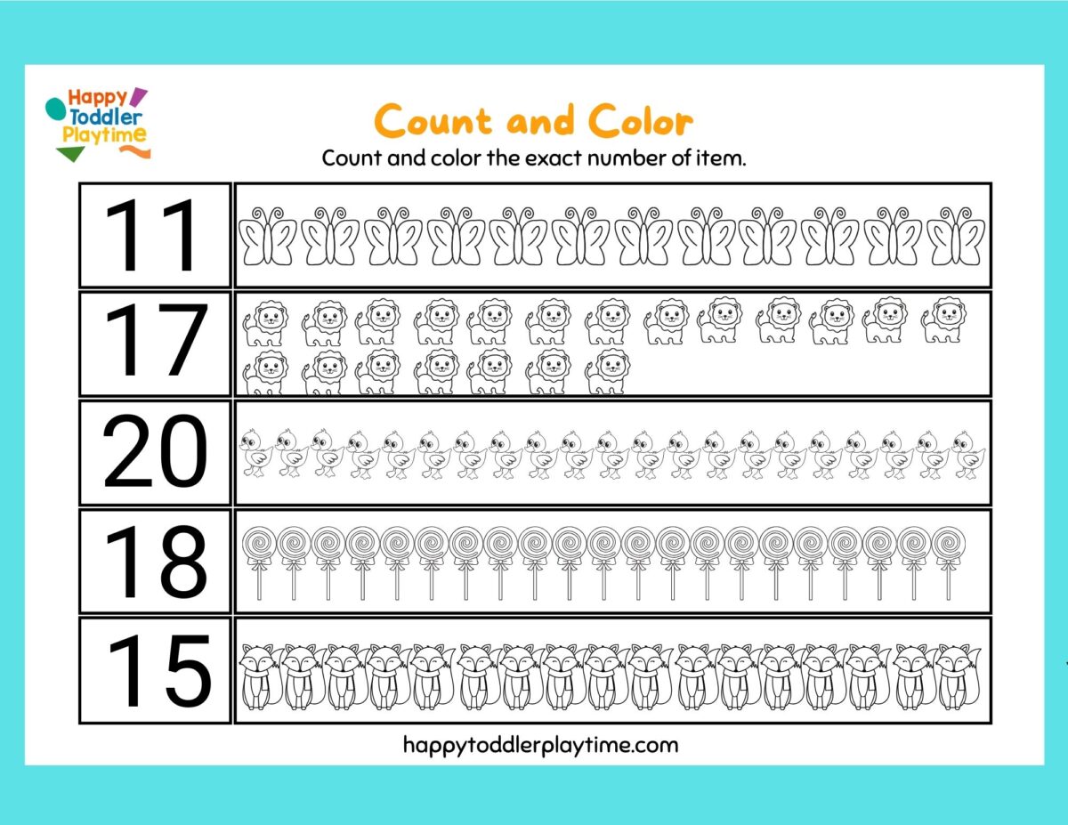 Free Printable Kindergarten Counting Worksheets - Happy Toddler Playtime