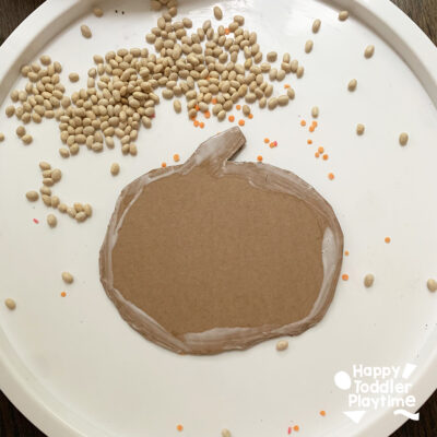 Bean Mosaic Fall Crafts - Happy Toddler Playtime