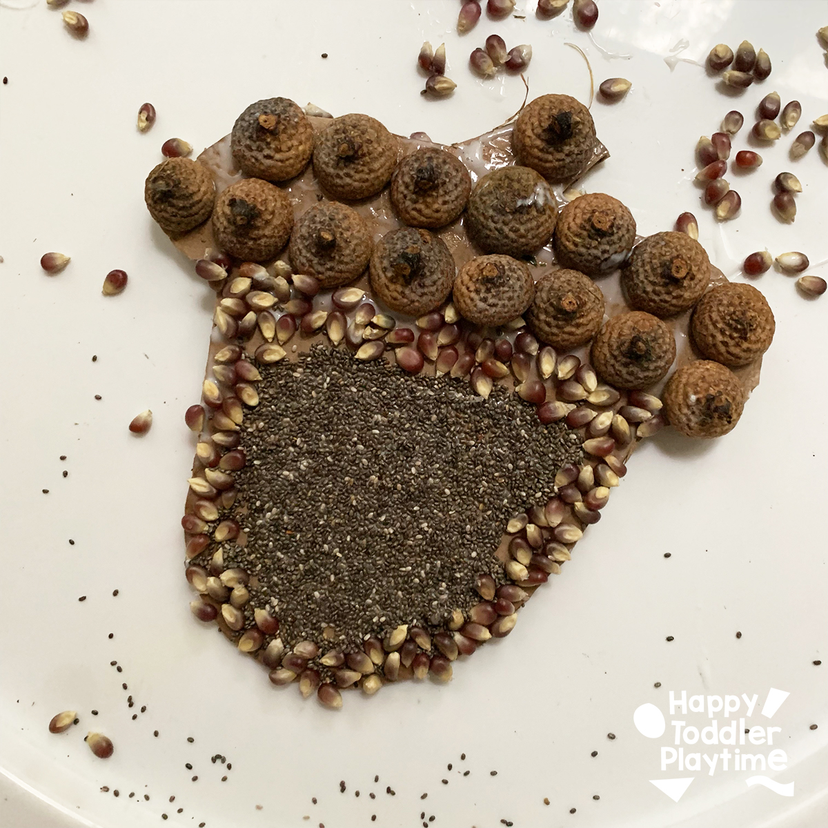 Bean Mosaic Fall Crafts - Happy Toddler Playtime