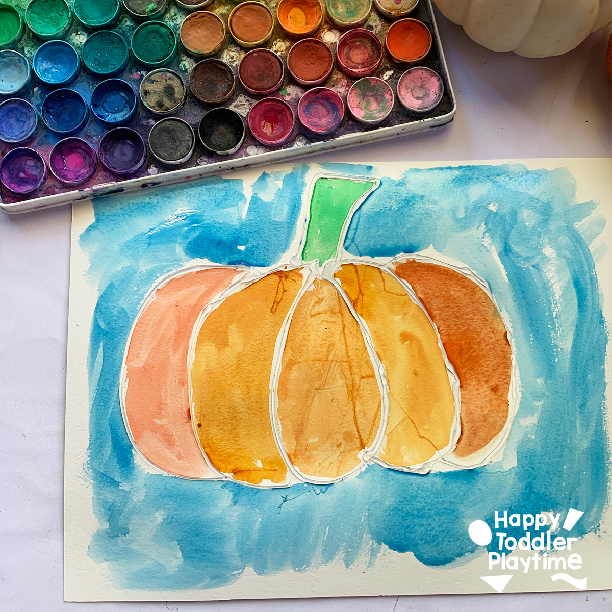 Hot Glue Gun Pumpkin Craft - Happy Toddler Playtime